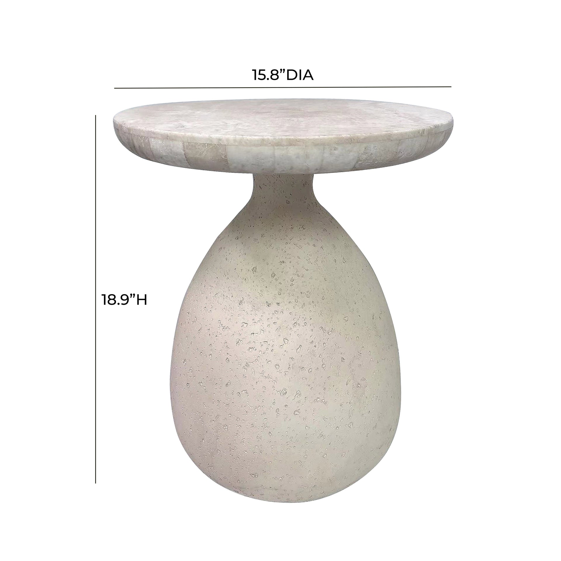 Mesa lateral color crema Travertino Saville – Mobiliario NOTABLE